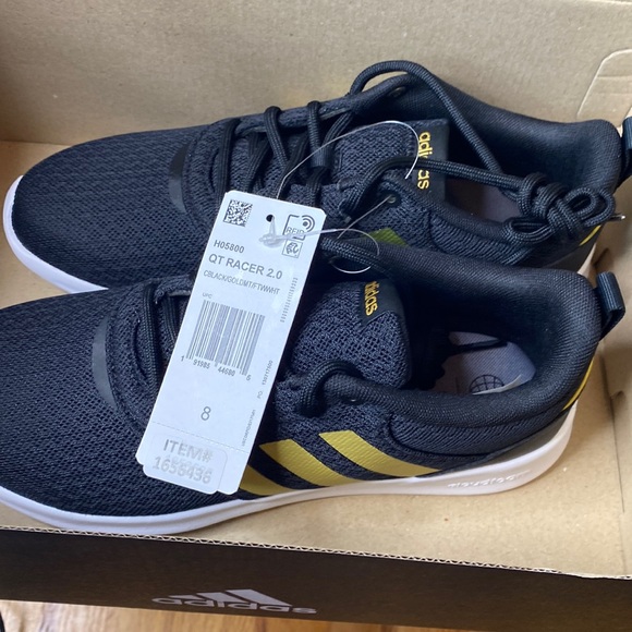 adidas | Shoes | Adidas Womens Core Black Gold Qt Racer 2 Running Shoe ...